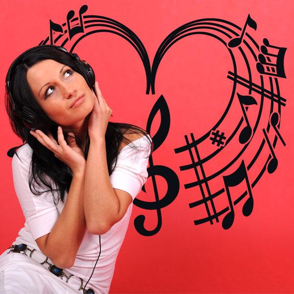 🥇 Vinilos Decorativos Corazón Musical 🥇