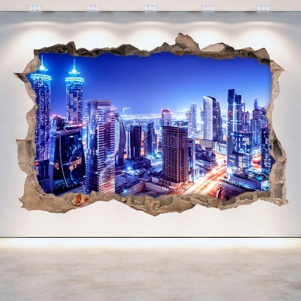 🥇 Vinilos 3D Dubai De Noche 🥇